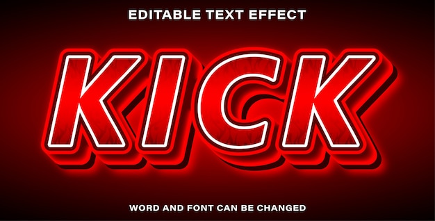 Premium Vector | Editable text effect style kick Premium Vector | Editable text effect style kick