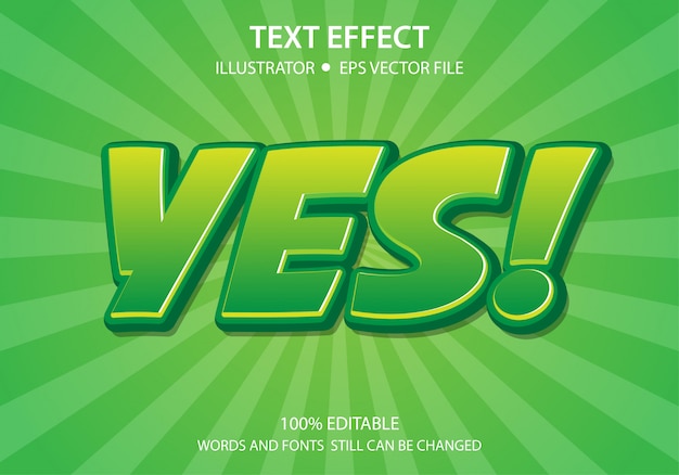 Premium Vector | Editable text style effect cute yes premium Premium Vector | Editable text style effect cute yes premium