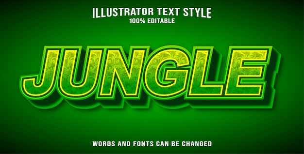 Premium Vector | Editable text style effect jungle Premium Vector | Editable text style effect jungle