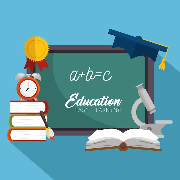 Premium Vector | Education easy learning flat icons Premium Vector | Education easy learning flat icons