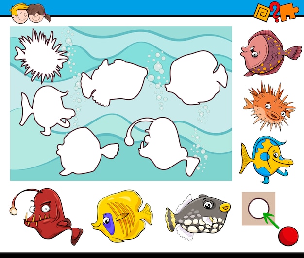 Premium Vector | Educational activity with fish Premium Vector | Educational activity with fish
