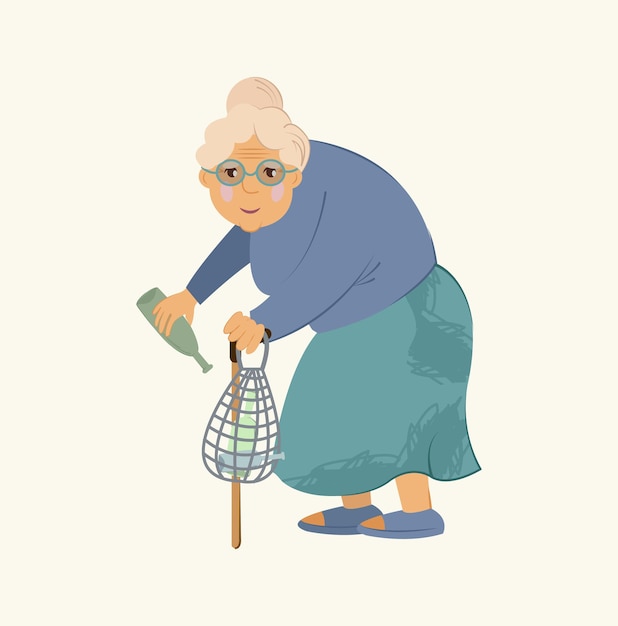 Premium Vector | Elderly woman needing help isolated vector illustration Premium Vector | Elderly woman needing help isolated vector illustration