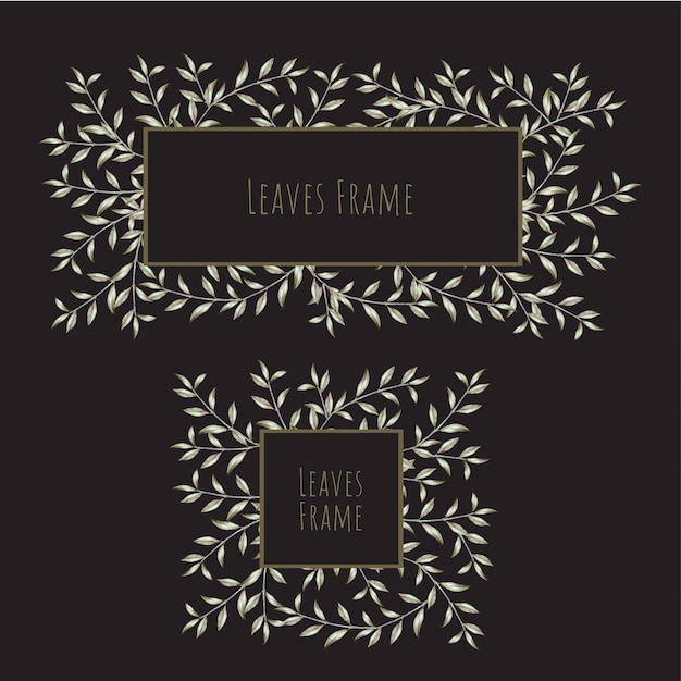 Premium Vector | Elegant luxury leave frame Premium Vector | Elegant luxury leave frame