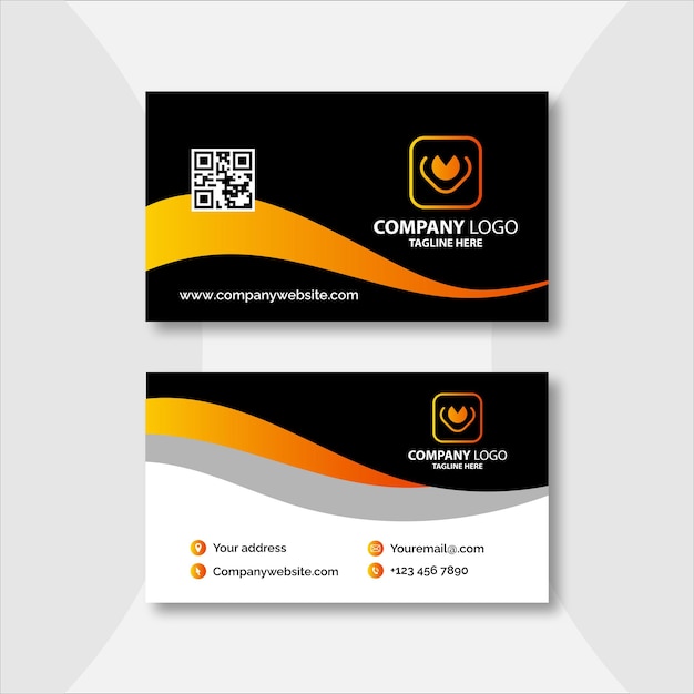 Premium Vector | Elegant yellow modern business card template Premium Vector | Elegant yellow modern business card template