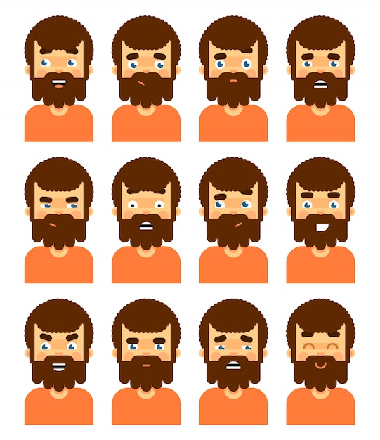 Premium Vector | Emotional man collection Premium Vector | Emotional man collection
