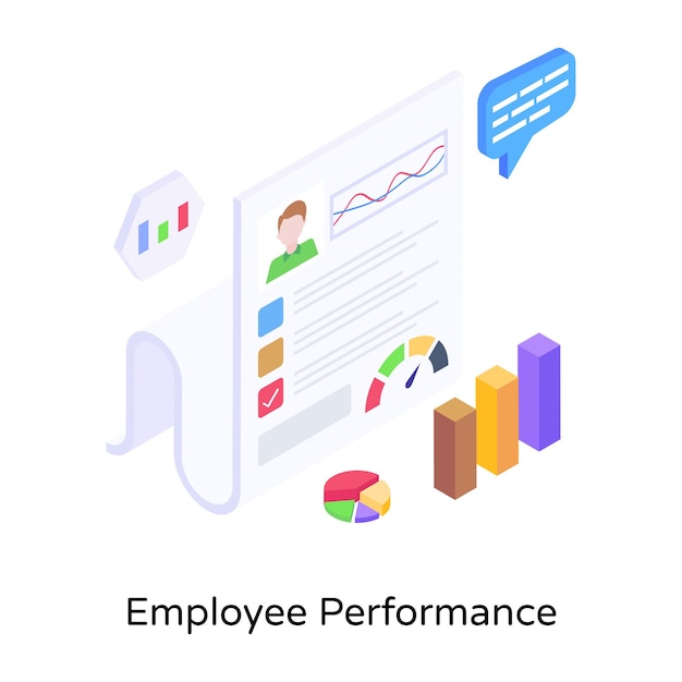 Premium Vector | Employee performance isometric illustration is ... Premium Vector | Employee performance isometric illustration is ...