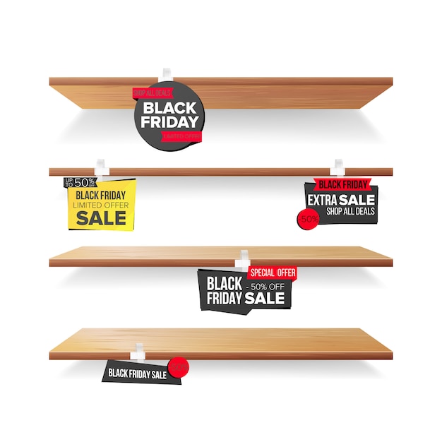 Premium Vector | Empty shelves Premium Vector | Empty shelves