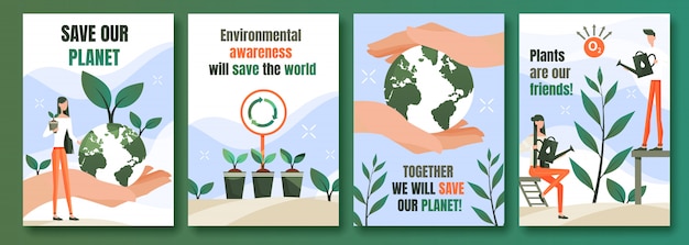 Premium Vector | Environmental protection posters Premium Vector | Environmental protection posters