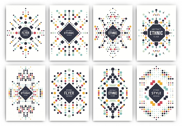 Premium Vector | Ethnic style brochure template set Premium Vector | Ethnic style brochure template set