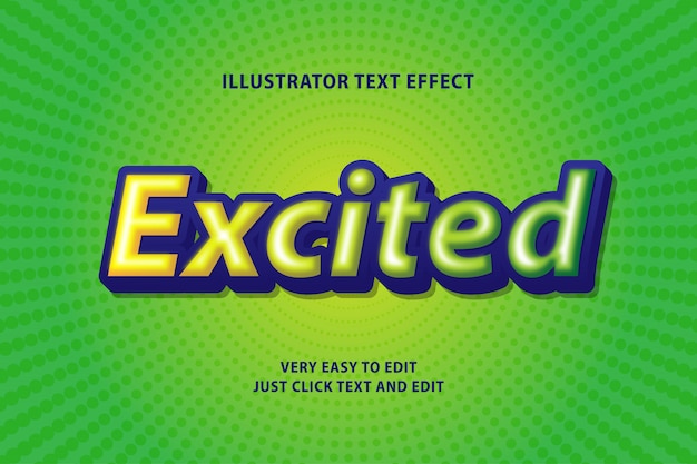 Premium Vector | Excited green text effect, editable text Premium Vector | Excited green text effect, editable text
