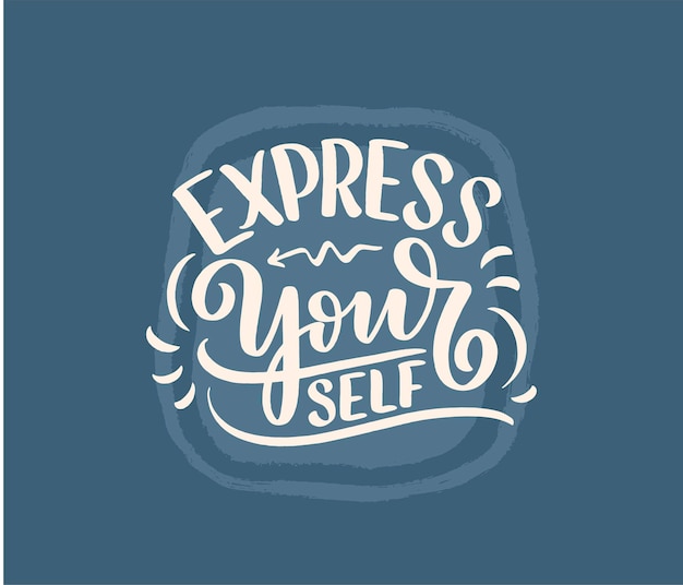Premium Vector | Express yourself lettering slogan. Premium Vector | Express yourself lettering slogan.