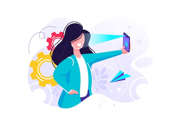 Premium Vector | Face recognition illustration Premium Vector | Face recognition illustration