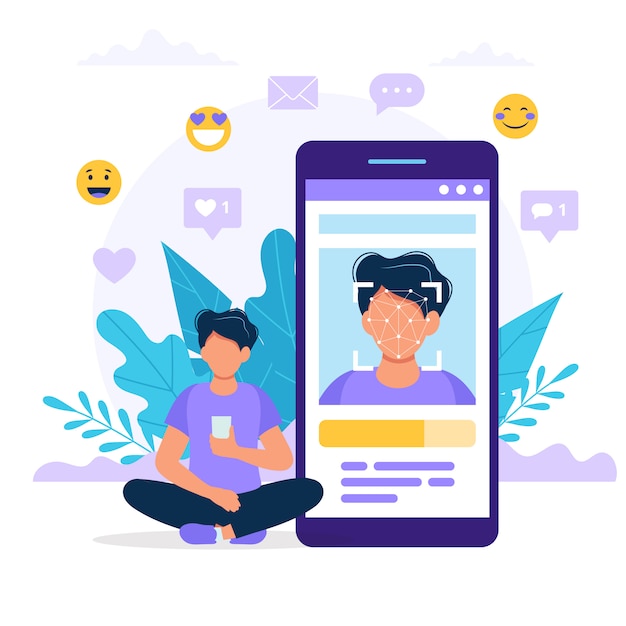 Premium Vector | Face recognition technology concept illustration. Premium Vector | Face recognition technology concept illustration.