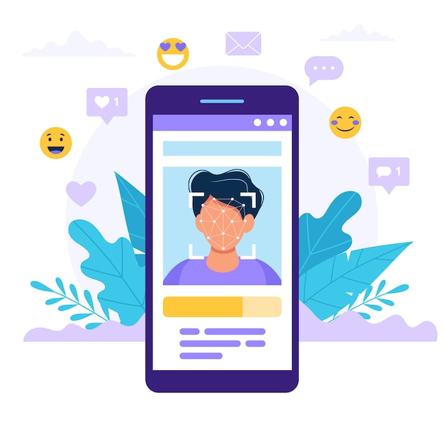 Premium Vector | Face recognition technology concept illustration. Premium Vector | Face recognition technology concept illustration.