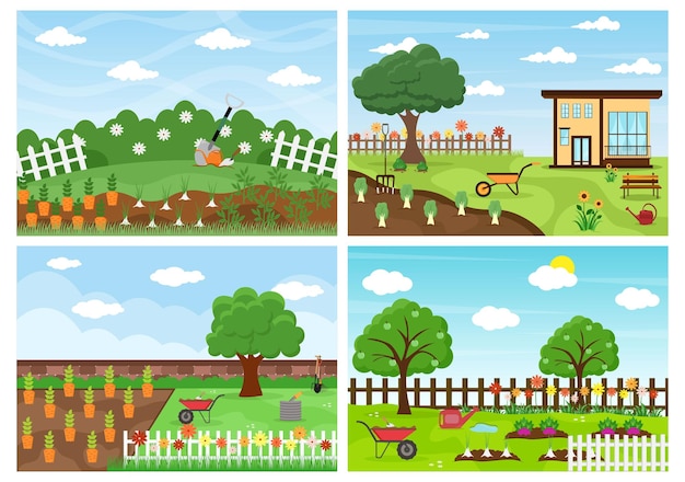 Premium Vector | Farm gardener background vector Premium Vector | Farm gardener background vector