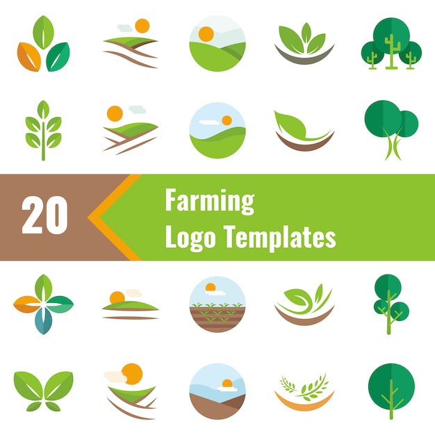 Premium Vector | Farming logo templates Premium Vector | Farming logo templates