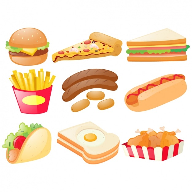 Fast food elements collection Vector | Free Download Fast food elements collection Vector | Free Download