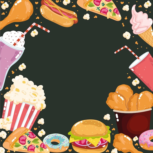 Premium Vector | Fast food menu collection background Premium Vector | Fast food menu collection background
