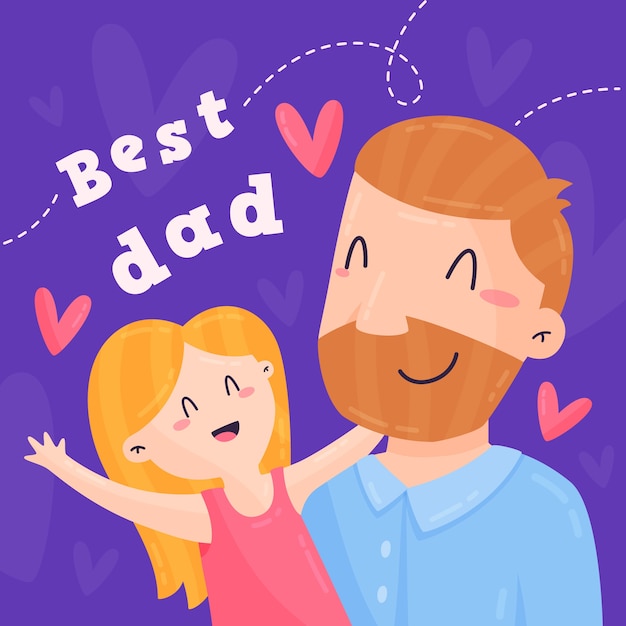 Free Vector Fathers Day Illustration