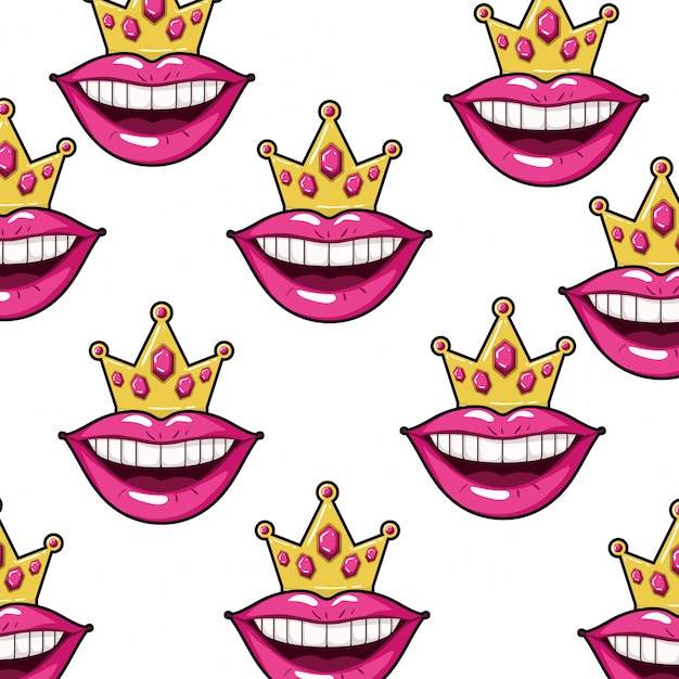 Premium Vector | Female mouth pop art style pattern Premium Vector | Female mouth pop art style pattern