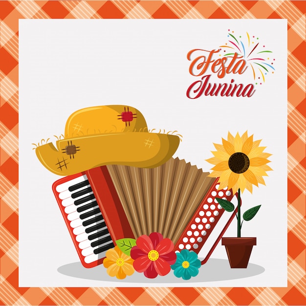 Premium Vector | Festa junina concept cartoon Premium Vector | Festa junina concept cartoon