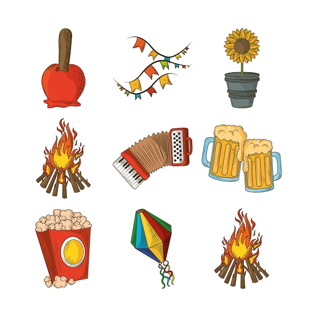 Premium Vector | Festa junina element set Premium Vector | Festa junina element set