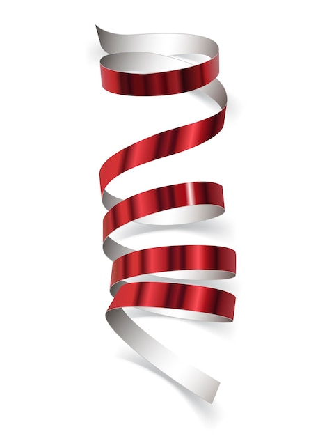 Premium Vector Festive Red Ribbon On White Background Realistic