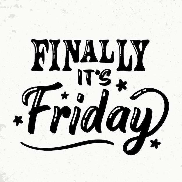 Free Vector | Finally it's friday lettering Free Vector | Finally it's friday lettering