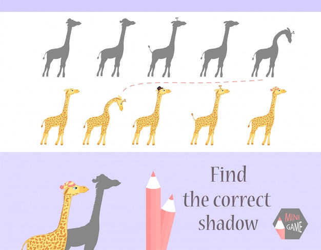 Premium Vector | Find the correct shadow Premium Vector | Find the correct shadow