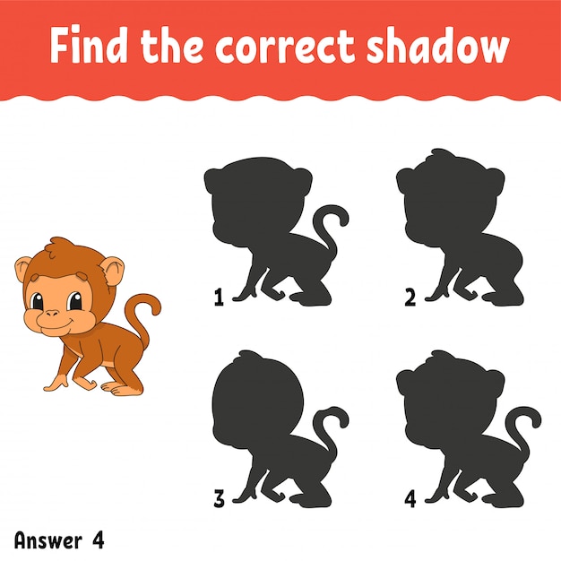 Premium Vector | Find the correct shadow. Premium Vector | Find the correct shadow.