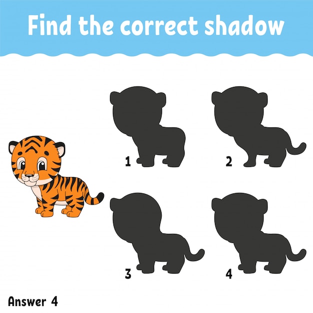 Premium Vector | Find the correct shadow. Premium Vector | Find the correct shadow.