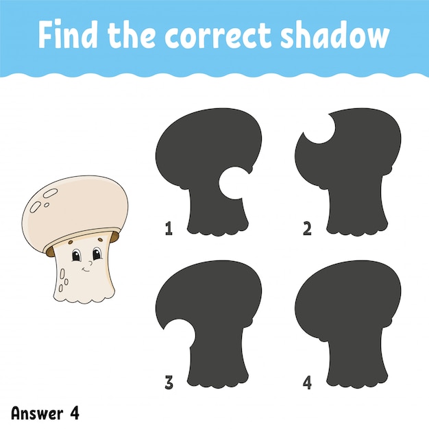 Premium Vector | Find the correct shadow. Premium Vector | Find the correct shadow.
