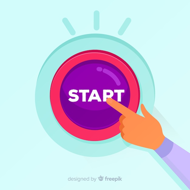 Free Vector | Finger pressing start button Free Vector | Finger pressing start button