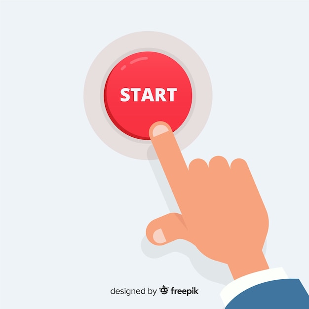 Free Vector | Finger pressing start button Free Vector | Finger pressing start button