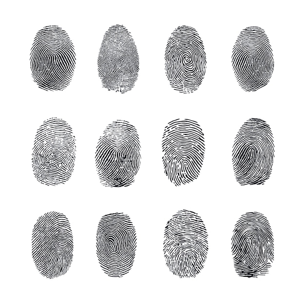 Premium Vector Fingerprint Vector Set 