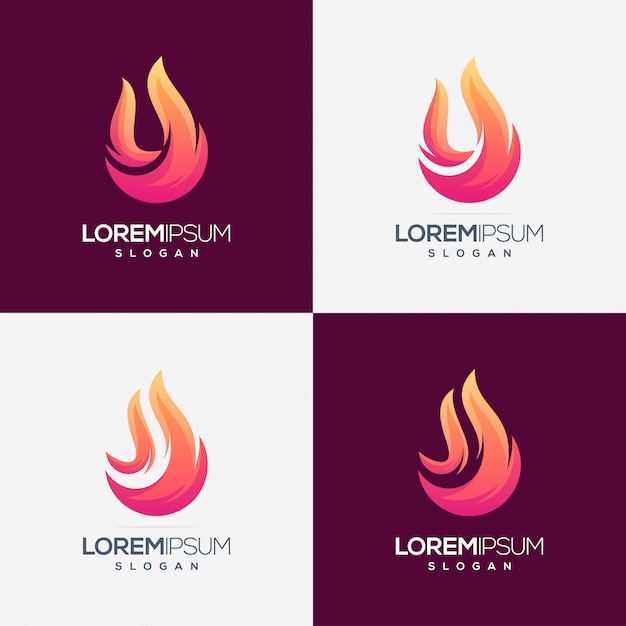 Premium Vector | Fire gradient logo design Premium Vector | Fire gradient logo design