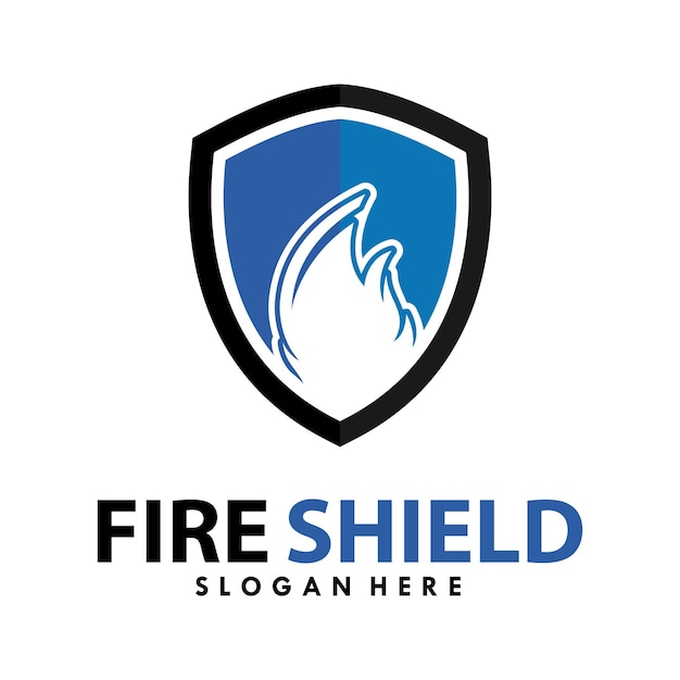 Premium Vector | Fire shield logo design template Premium Vector | Fire shield logo design template