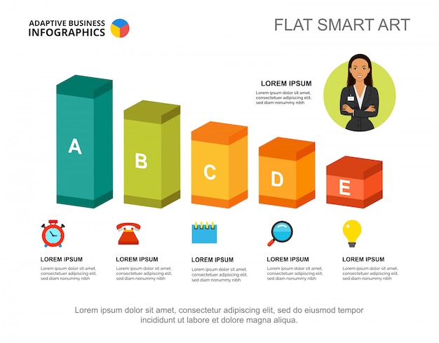 Free Vector | Five steps plan process chart template for presentation Free Vector | Five steps plan process chart template for presentation
