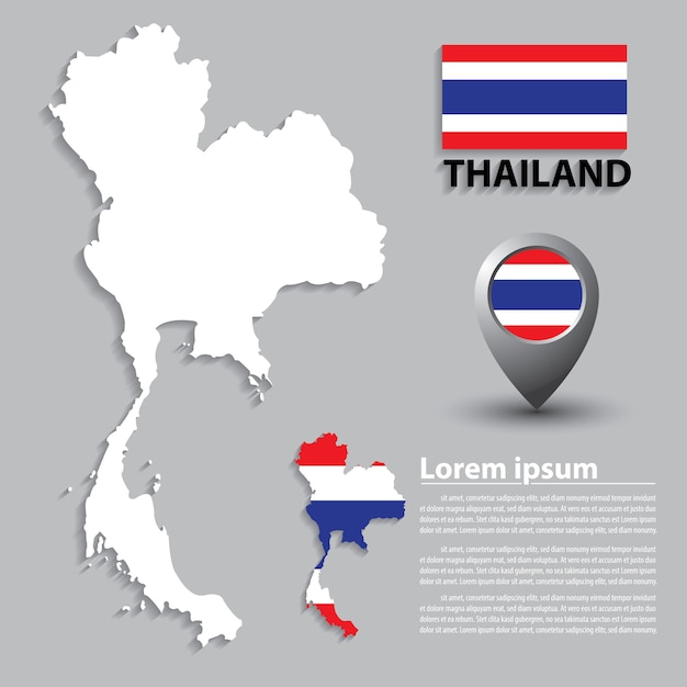 Flag and map of thailand | Premium Vector Flag and map of thailand | Premium Vector