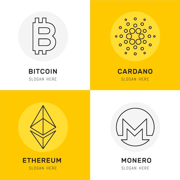 Premium Vector | Flat design crypto logo collection Premium Vector | Flat design crypto logo collection
