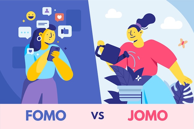 Free Vector | Flat design fomo vs jomo Free Vector | Flat design fomo vs jomo