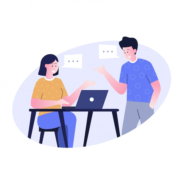 Premium Vector | Flat design illustration of conversation Premium Vector | Flat design illustration of conversation
