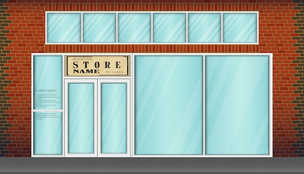 Premium Vector | Flat design store front with place for store name Premium Vector | Flat design store front with place for store name