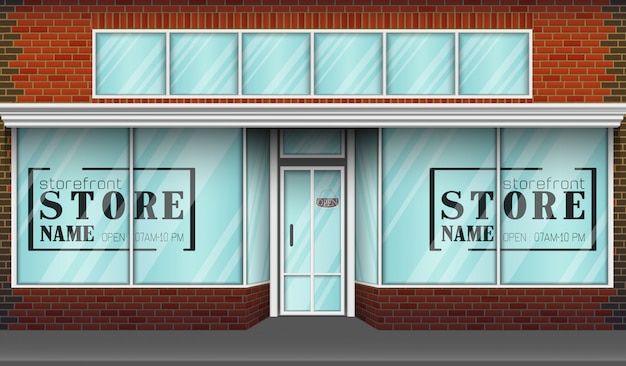 Premium Vector | Flat design store front with place for store name Premium Vector | Flat design store front with place for store name
