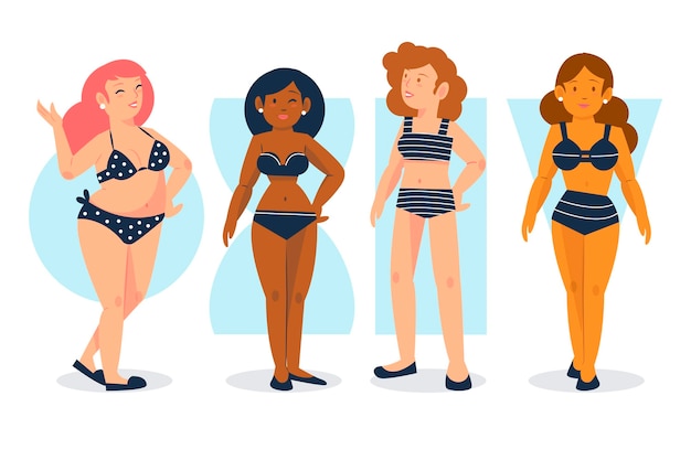 Free Vector Flat Hand Drawn Types Of Female Body Shapes Set