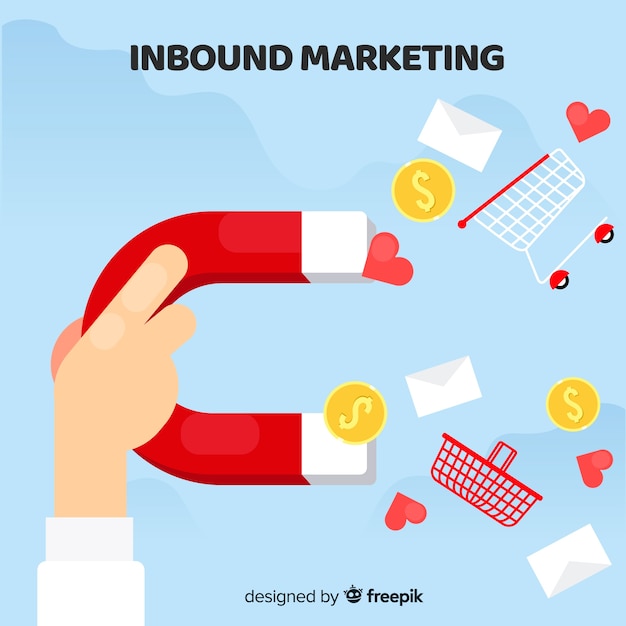 Flat inbound marketing background | Free Vector Flat inbound marketing background | Free Vector