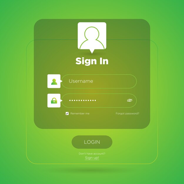 Flat login user interface. | Premium Vector Flat login user interface. | Premium Vector