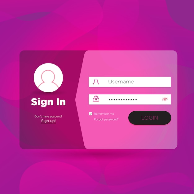 Flat login user interface Vector | Premium Download Flat login user interface Vector | Premium Download