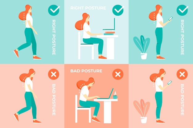 Free Posture Correction Infographics Vectors 100 Images In Ai Eps Format