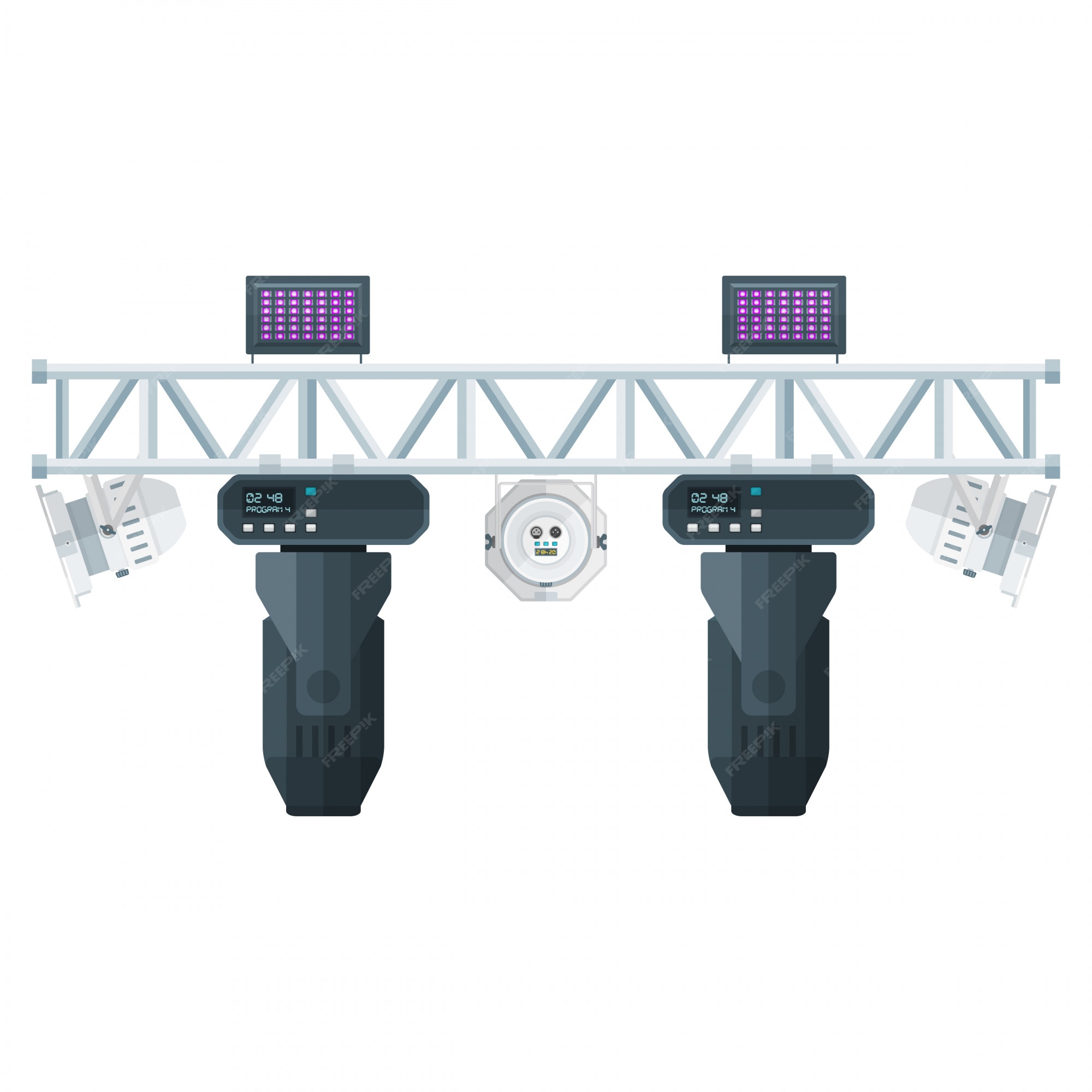Premium Vector | Flat style stage metal truss concert lighting equipment Premium Vector | Flat style stage metal truss concert lighting equipment